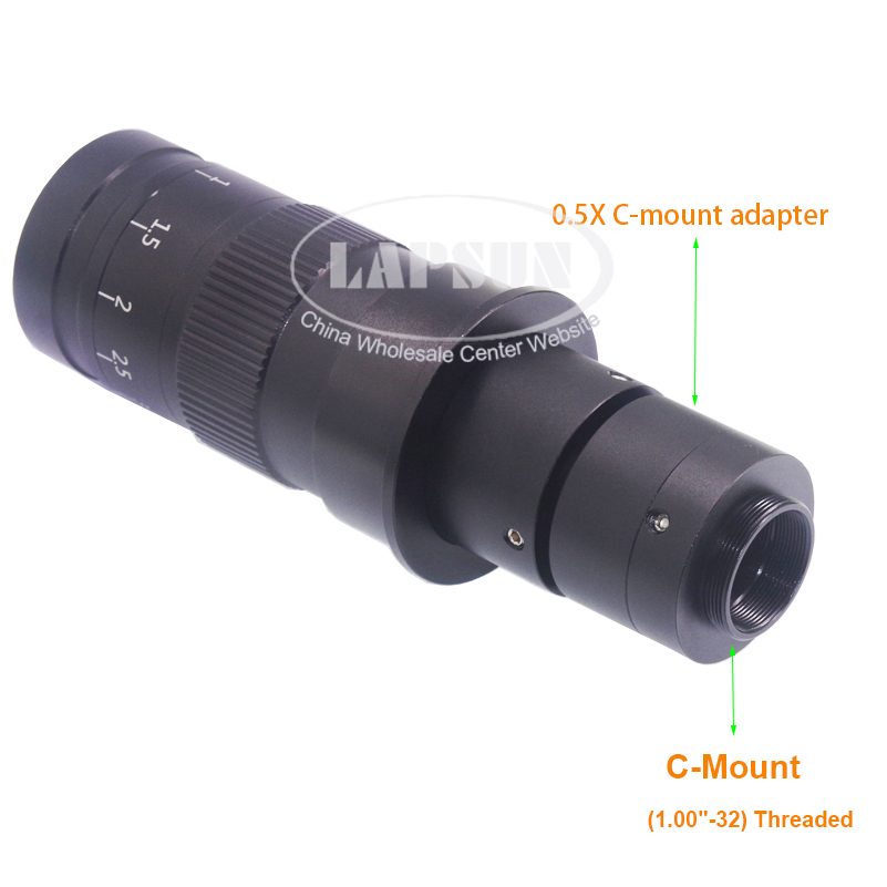 180X-360X Parfocal Zoom Microscope Industry Camera C-Mount Glass Lens ...