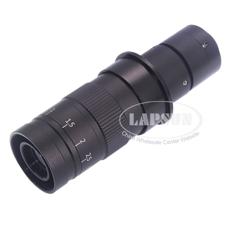 180X-360X Parfocal Zoom Microscope Industry Camera C-Mount Glass Lens ...